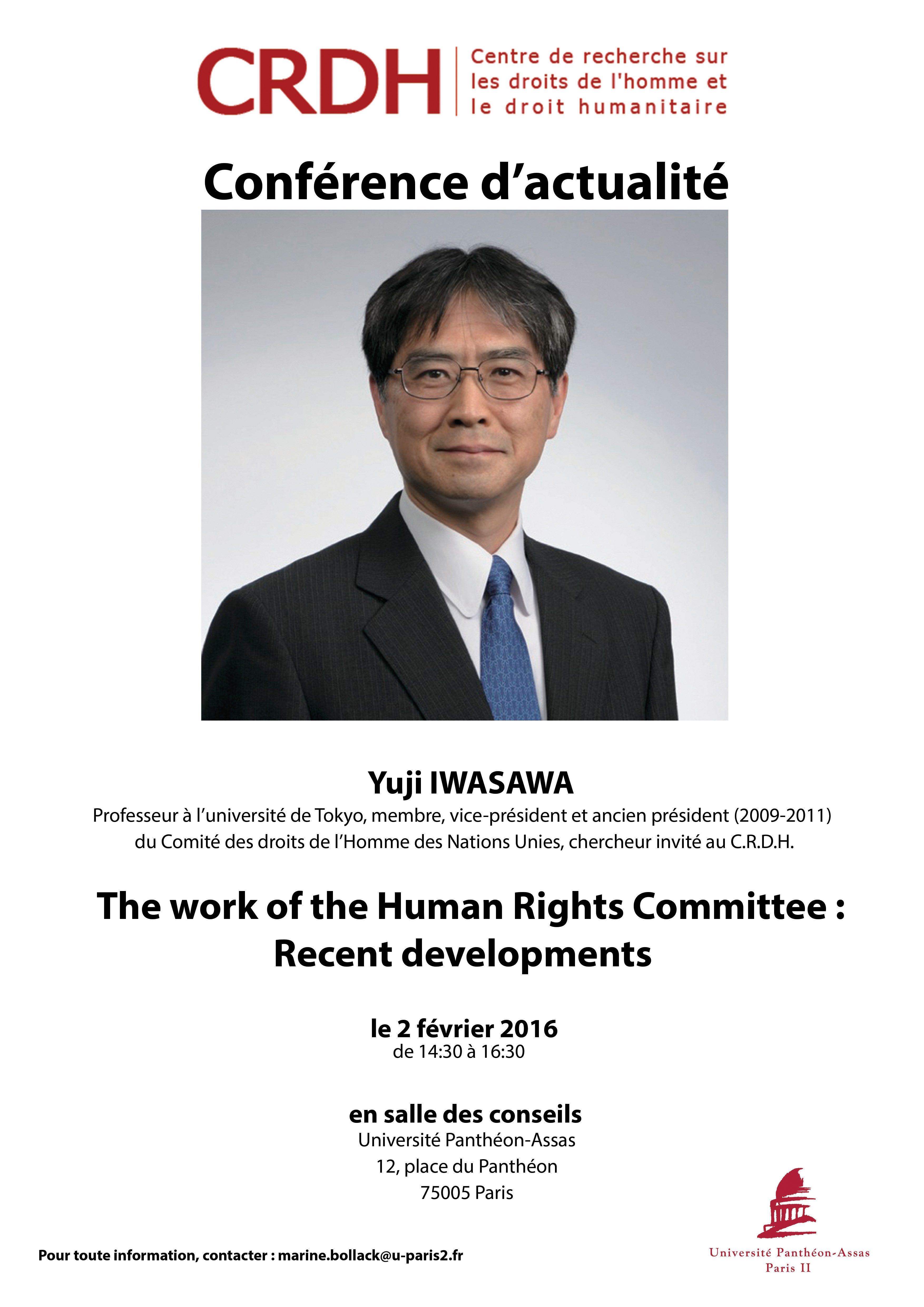 CRDH - Paris Human Rights Center Conférence d’actualité du professeur ...